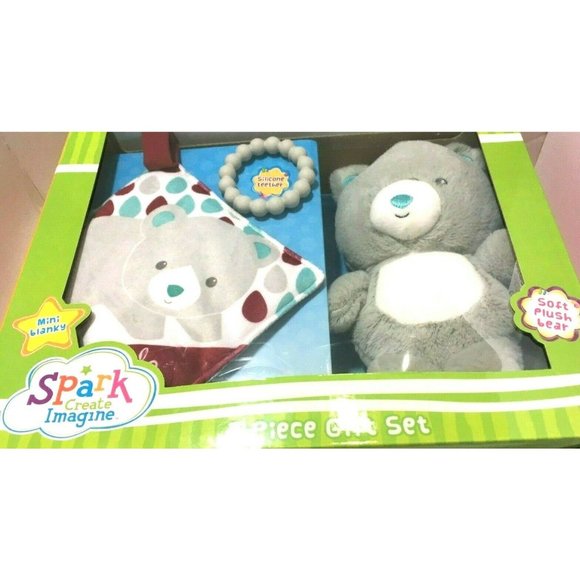 Unbranded | Toys | Baby Cuddle Teether And Plush Bear 3 Piece Gift Set ...